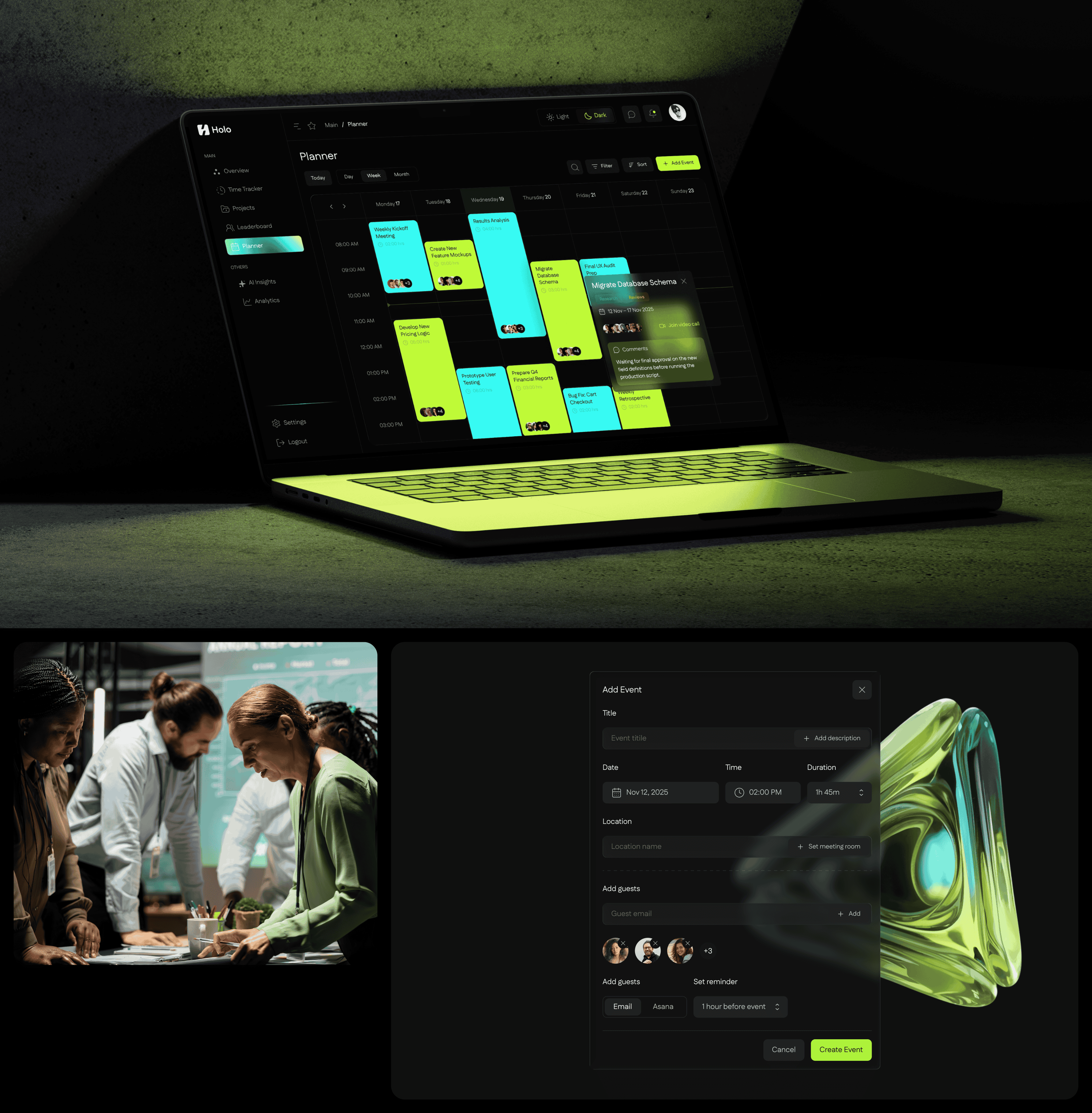 Holo AI Task Tracker — UX/UI & Web App Design | Solar Digital